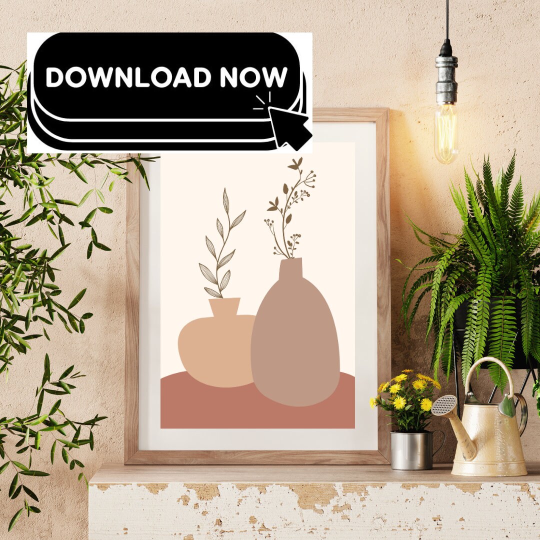 Ceramic Vase, Instant Download, Digital Art Print, Home Decor Poster ...