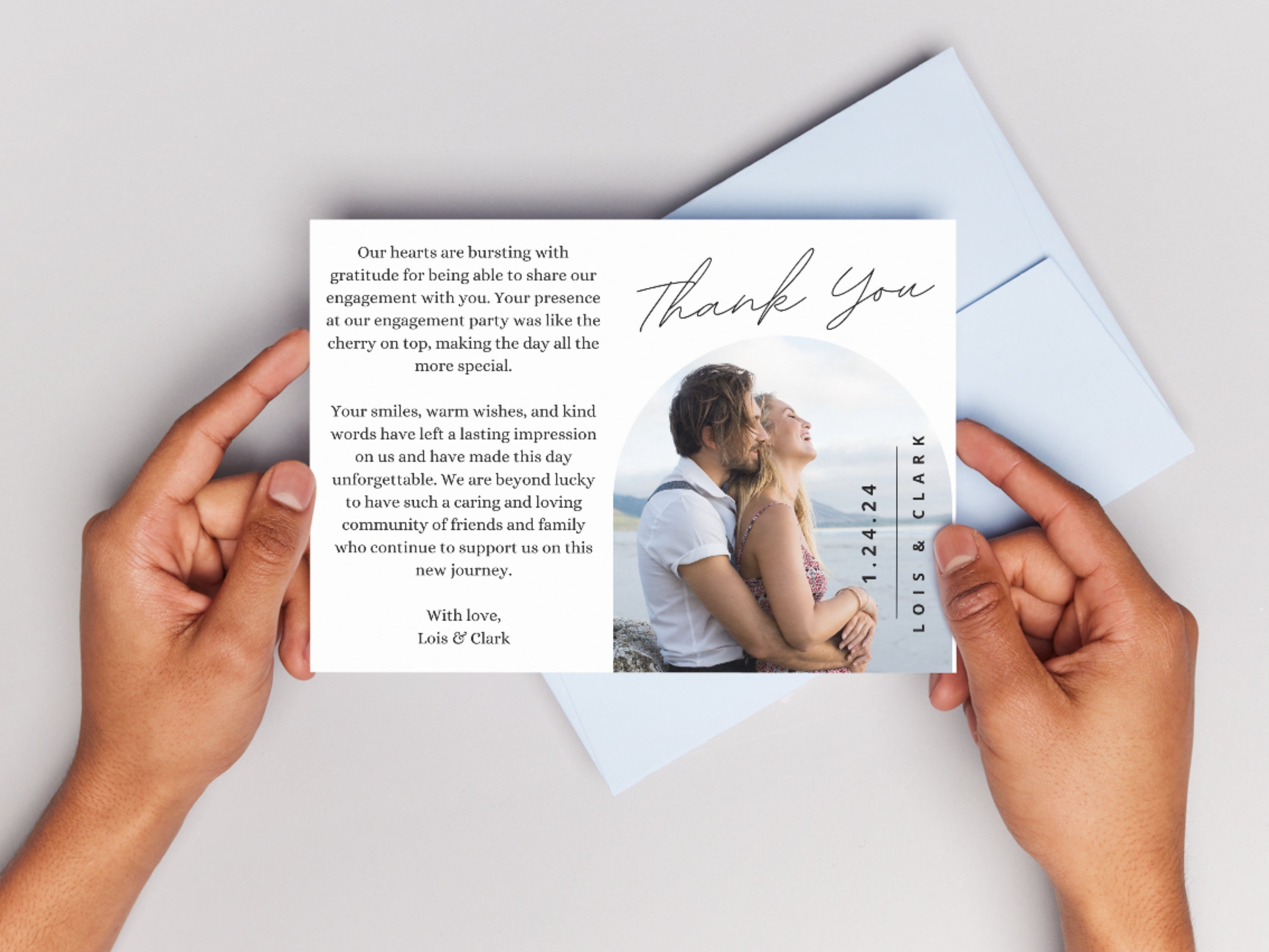 Customizable Engagement Party Thank You Card | Personalized Wedding ...