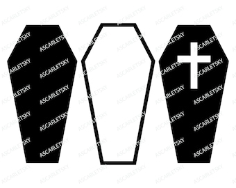Coffin or Casket Outline, Shape, Silhouette, Pattern, Template or ...