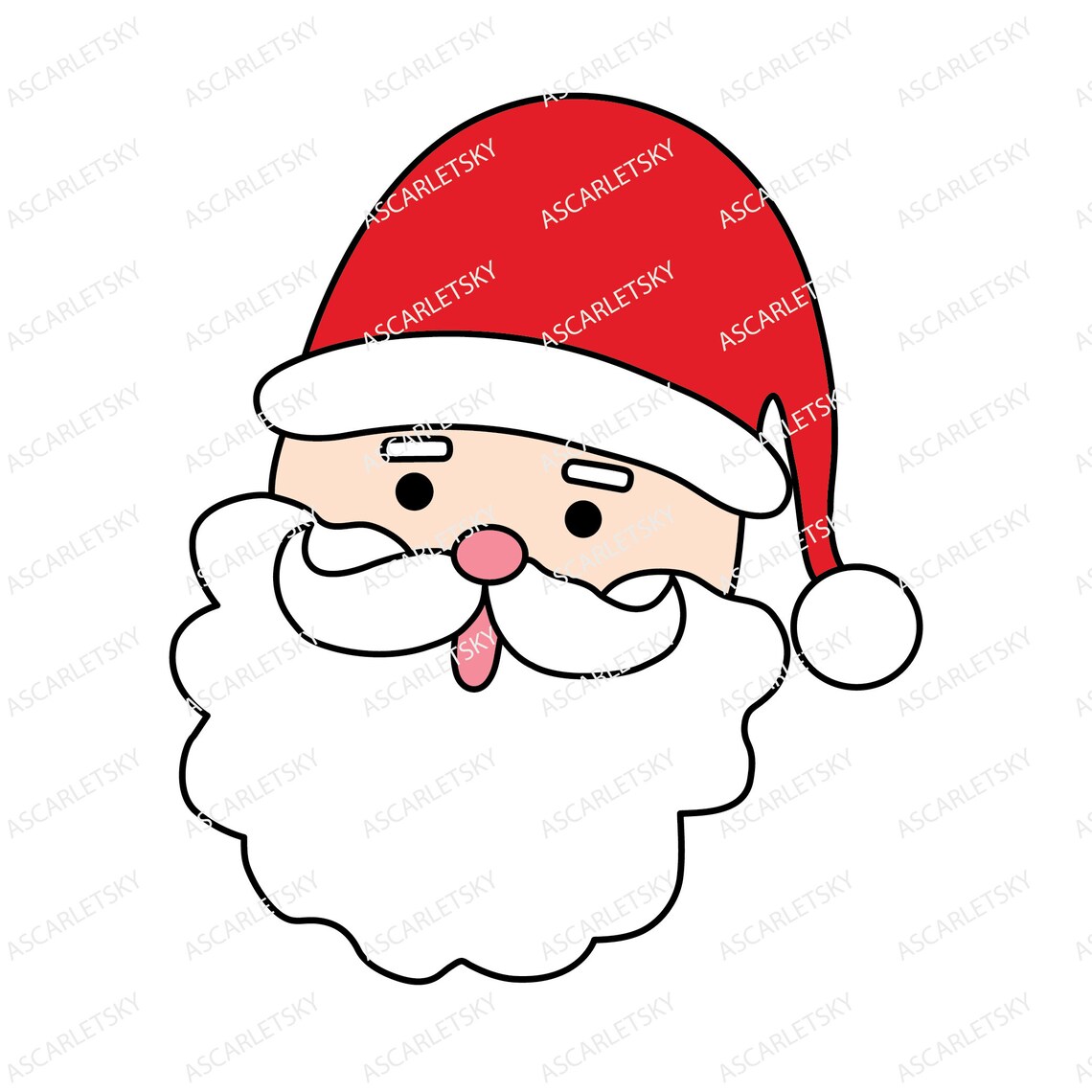 Santa Claus SVG, Santa Svg, Santa Face Svg, Christmas Svg, Digital File ...