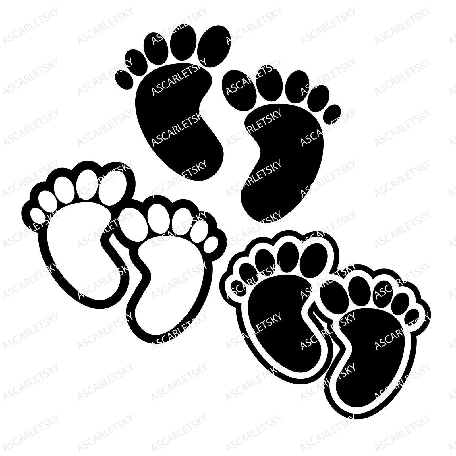 Baby Footprint (svg, Png, Eps, Dxf, Pdf) (digital Download) - Etsy
