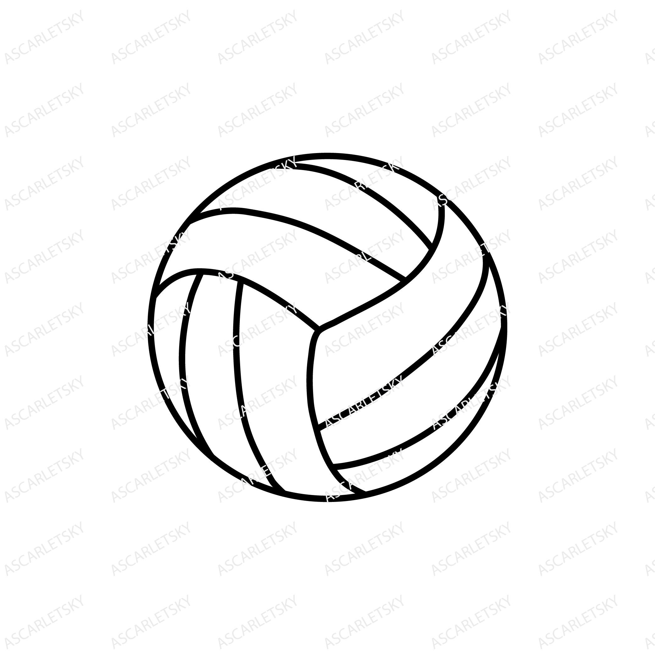 Volleyball Outline SVG: Cricut Silhouette Design (digital Download) - Etsy
