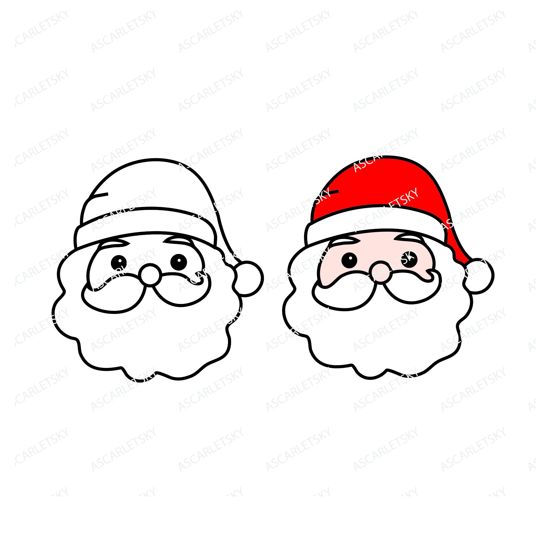 Santa Claus Svg Santa Svg Santa Face Svg Christmas Svg Digital File Download Dxf Png Eps