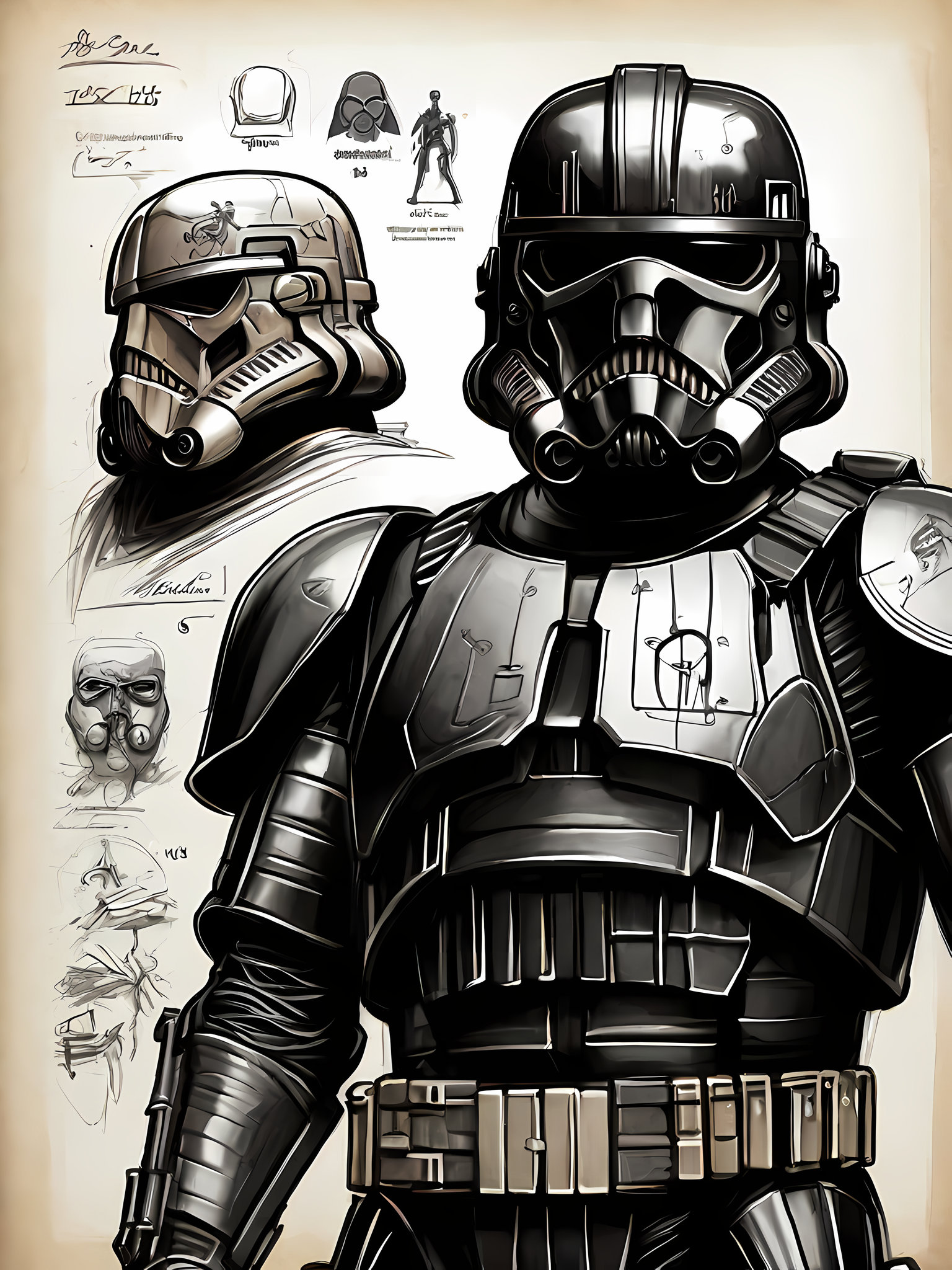 Star Wars Stormtroopers Sketches Digital Art Prints for T-shirts ...