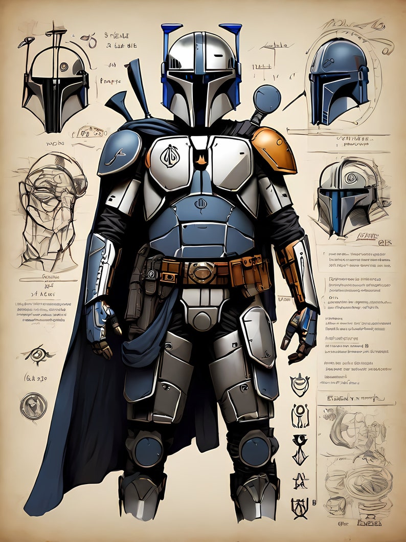 Star Wars Mandalorian Sketches - Digital Art Prints for T-shirts ...