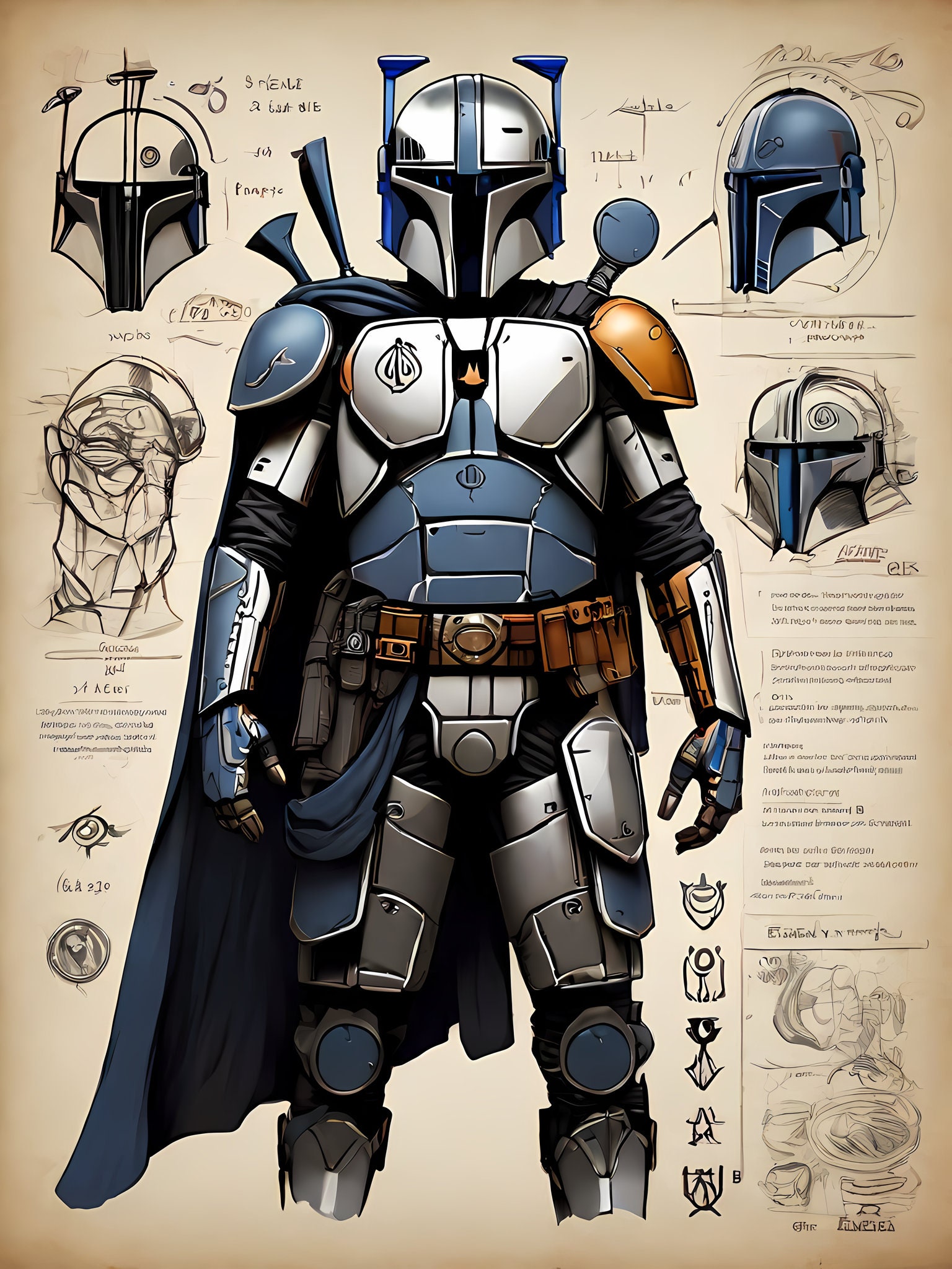 Star Wars Mandalorian Sketches - Digital Art Prints for T-shirts ...