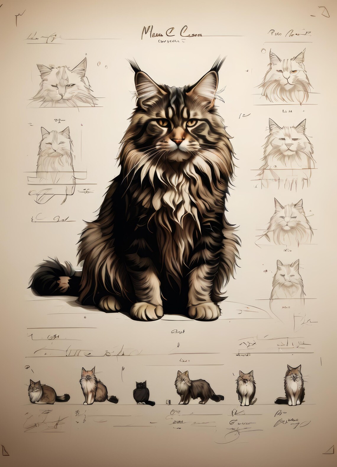 45 Captivating Cat Sketches- Perfect for Print on Demand T-shirts ...