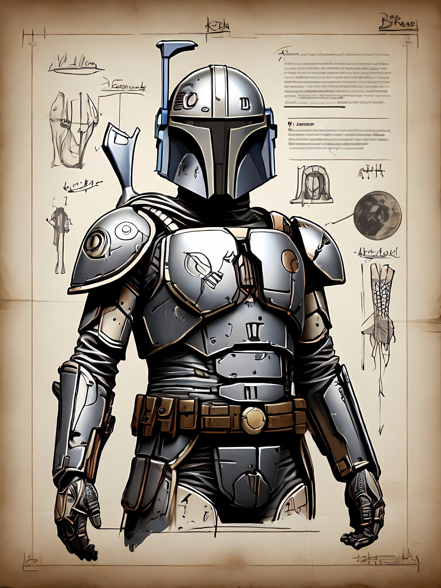 Star Wars Mandalorian Sketches - Digital Art Prints for T-shirts ...