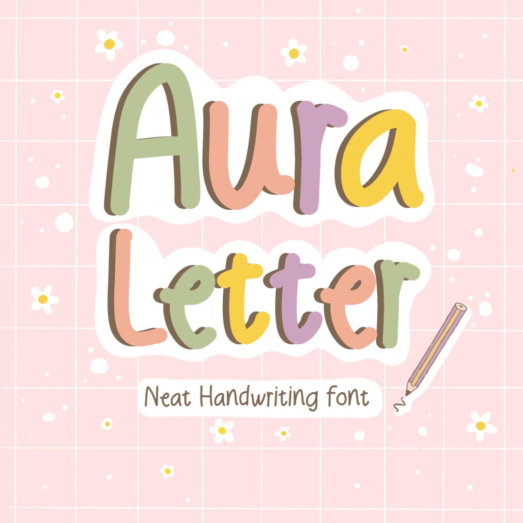 Aura Letter Handwritten Font Digital Notes Font Digital Planner Font ...