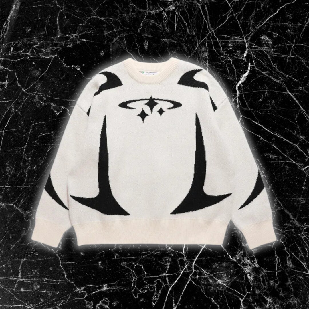 Y2K Stars Print Sweater, Vintage Sweater, Oversized Pullover, Y2K ...