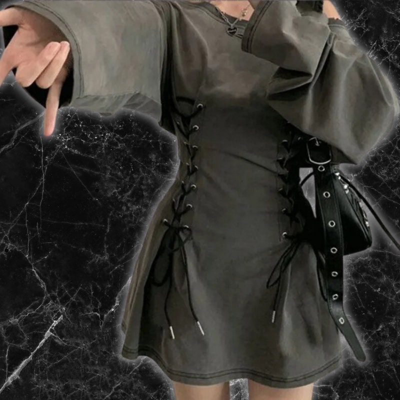 Fairycore Grunge Goth Corset Dress, Mini Dress, Alt Clothing, Fairy ...