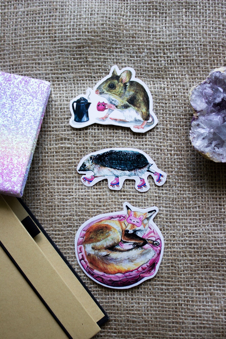 Cute Mouse Sticker, Tea Sticker, Anime Mouse, Waterproof Vinyl Sticker ...