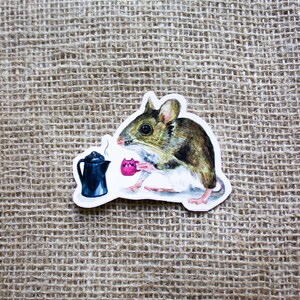 Cute Mouse Sticker, Tea Sticker, Anime Mouse, Waterproof Vinyl Sticker ...