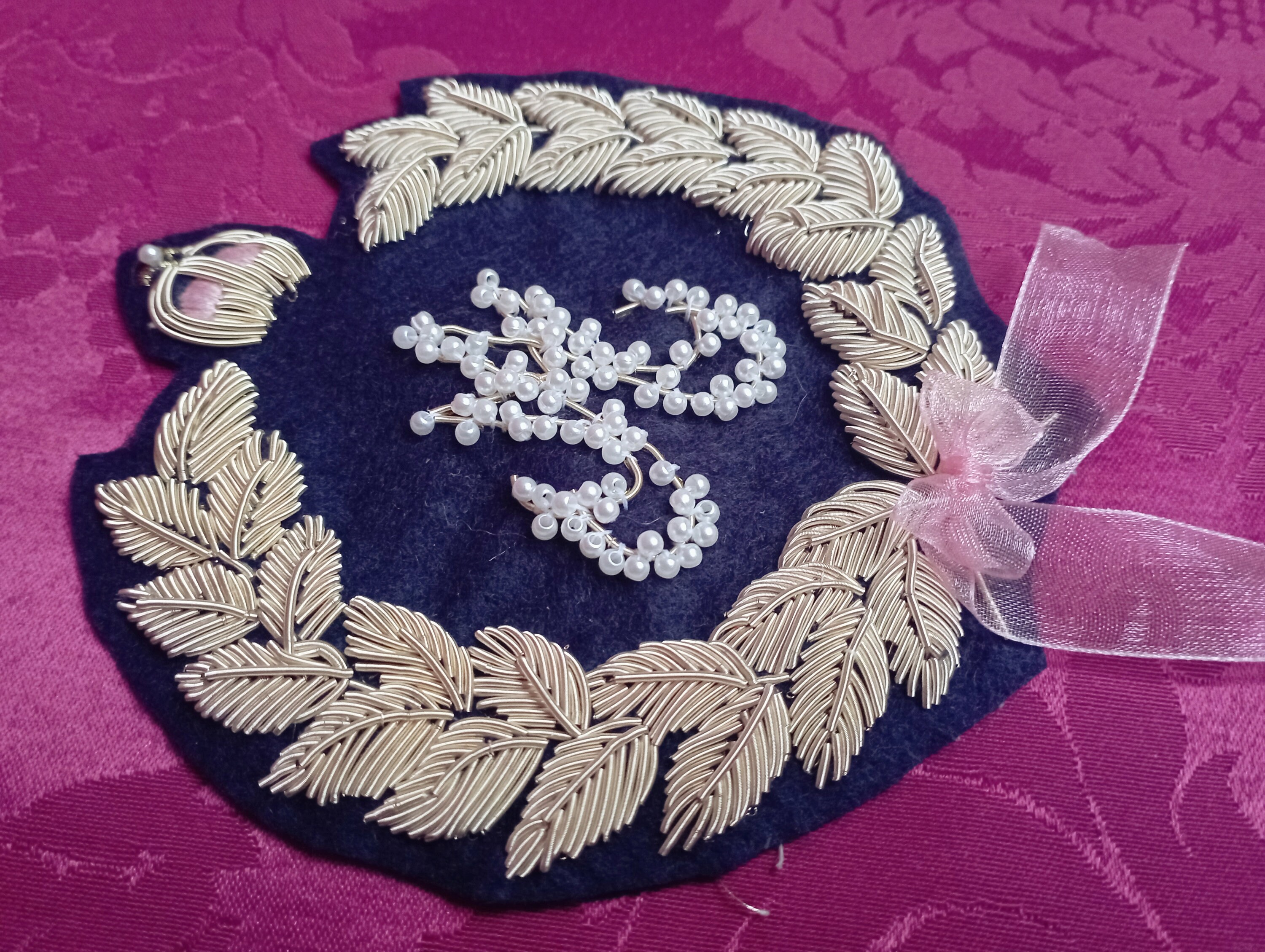 Marie Antoinette Monogram Patch/ Hand-embroidered Monogram in Goldwork ...