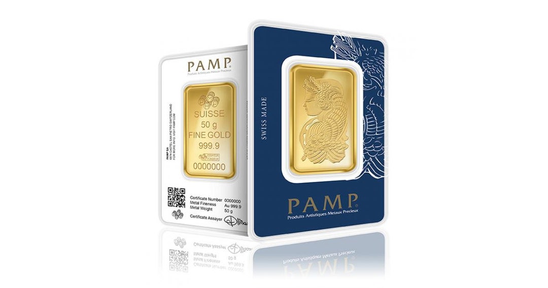 5x 50g PAMP Gold Bar AAA Replica Fine 24k Gold Plated Bullion Bar Coin ...