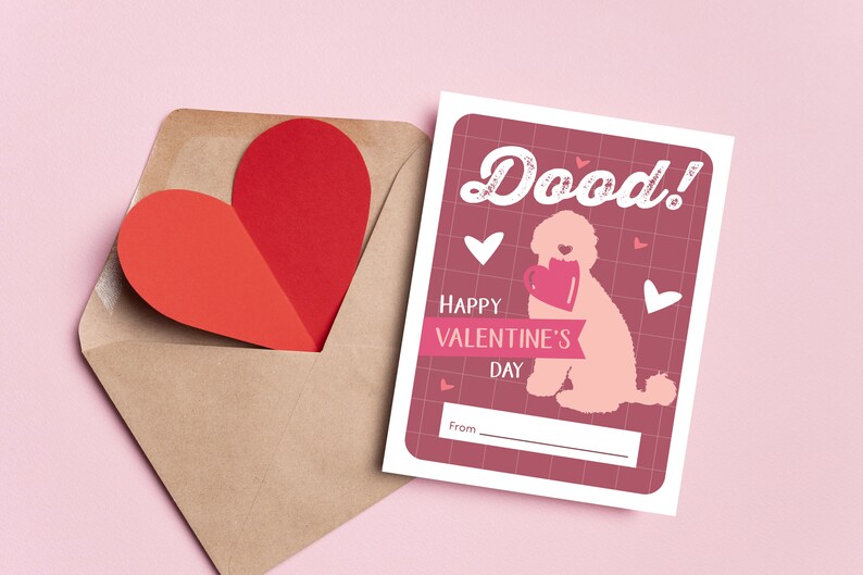 Printable Doodle Valentine's Day Cards, Dog Valentine's Day Cards ...