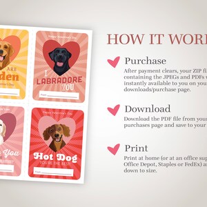 Printable Dog Valentine's Day Cards, Puppy Valentine's Cards, Instant ...