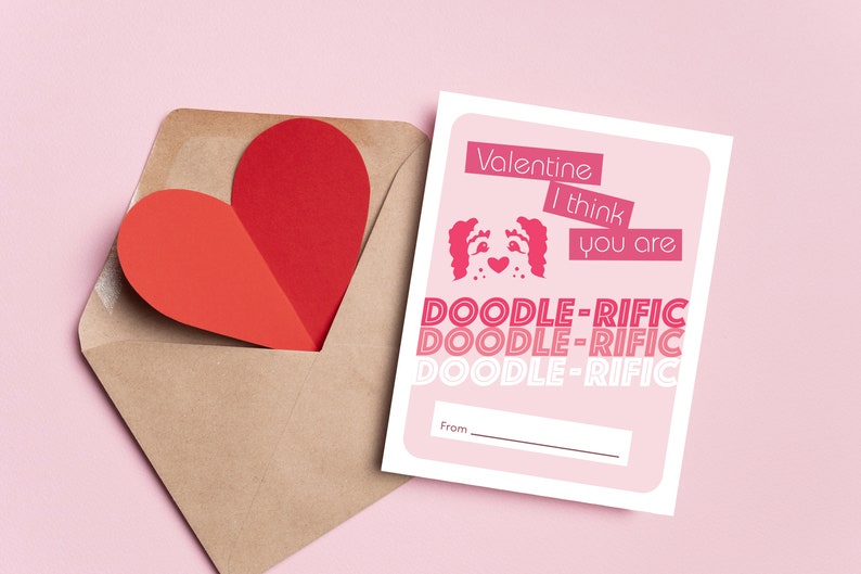 Printable Doodle Valentine's Day Cards, Dog Valentine's Day Cards ...