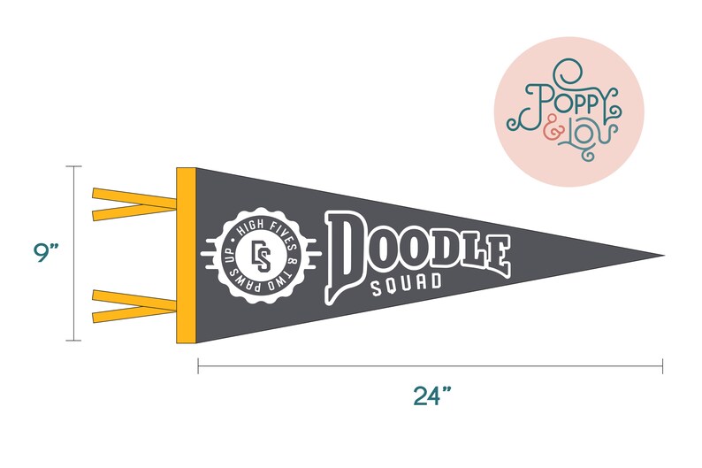Doodle Squad Felt Pennant Banner: Dog Lover Wall Decor (24x9") - Etsy