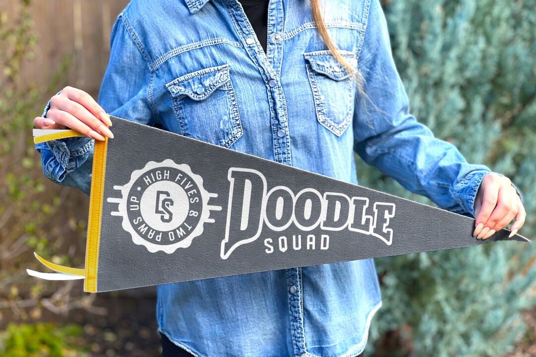 Doodle Squad Pennant Banner, Doodle Gift, Dog Lover Gift, Felt Pennant ...