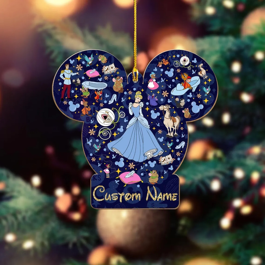 Custom Disney Princess Cinderella Ornament, Cinderella Gifts, Mickey ...