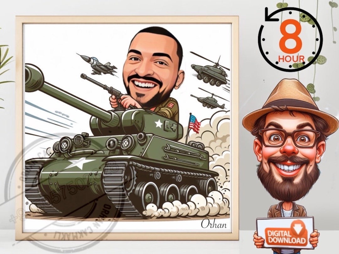 Custom %100, Custom Soldier Caricature Portrait, Christmas Elves Group ...