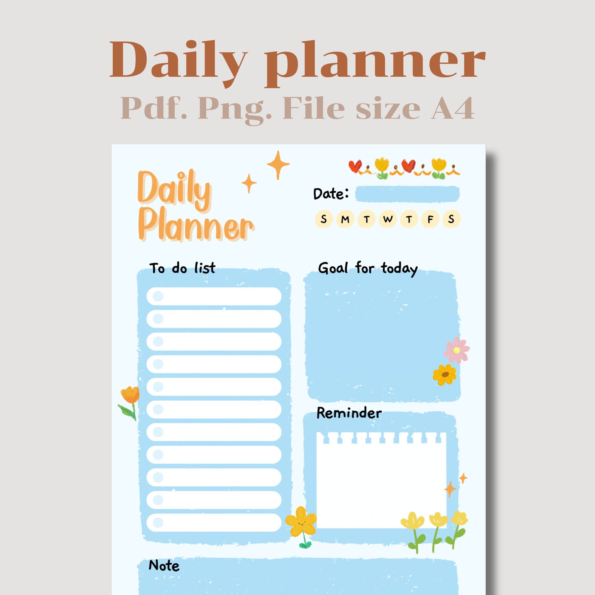 Daily Planner Printable, One Day Planner - Etsy