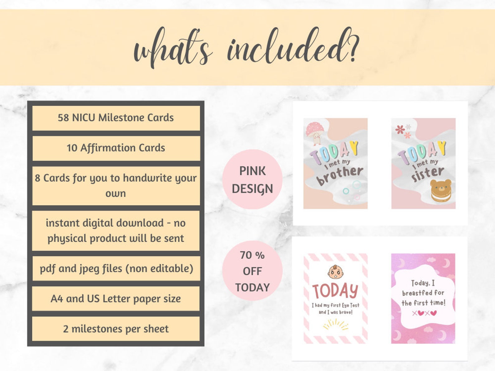 Pink Theme NICU Milestone Cards, Preemie Milestone Cards, NICU Mum Gift ...