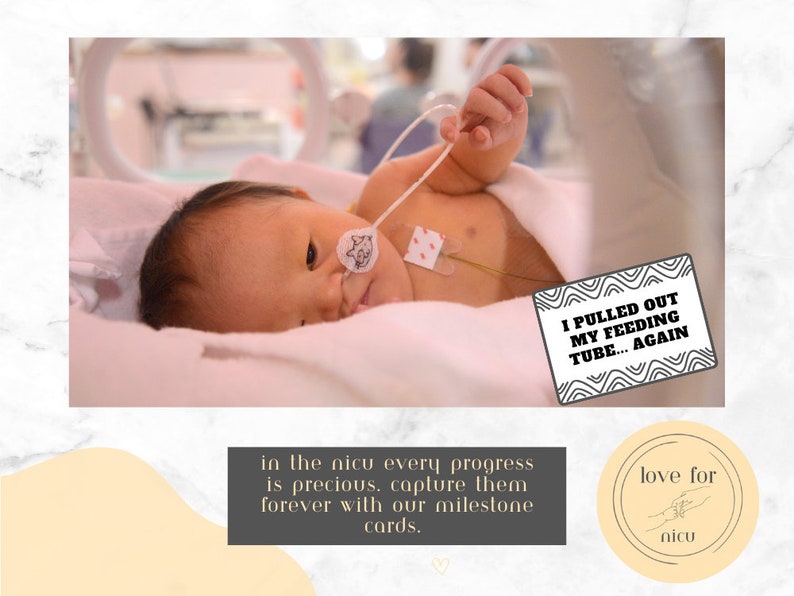 NICU Milestone Cards Black and White, Preemie Milestone Cards, NICU Mum ...