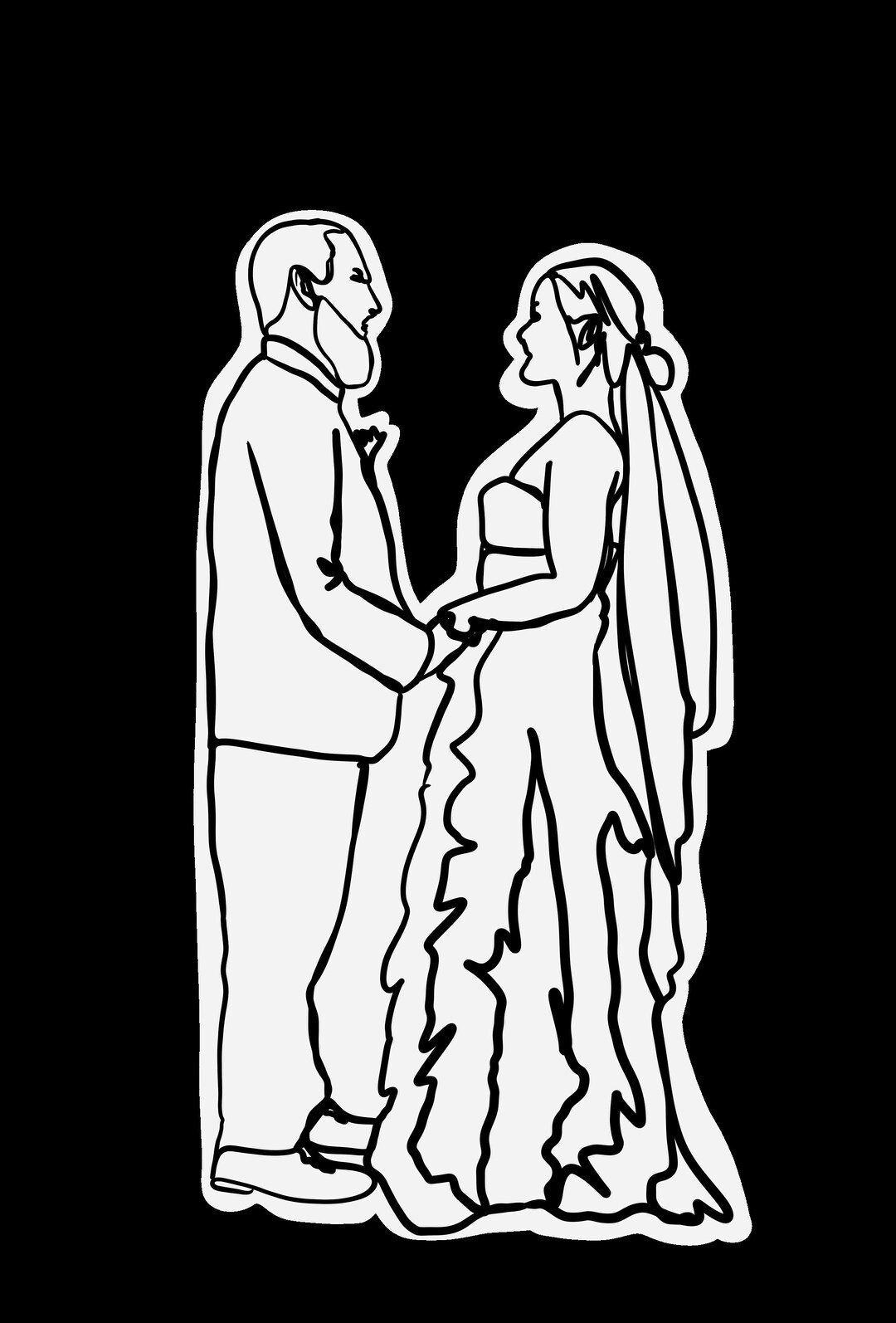 Custom Line Drawing Wedding Anniversary Gift - Etsy