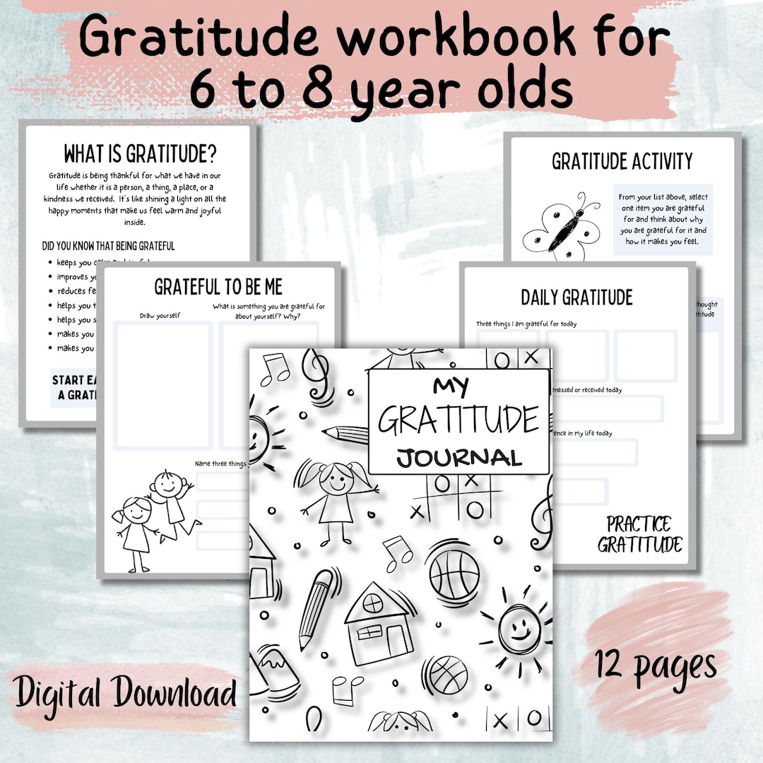 Gratitude Journal Kid Daily Journal Page Grade 1 Mindfulness Activity ...
