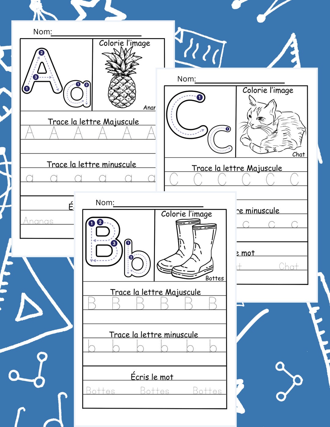 Alphabet Trace Et Colorie Digital Pour Pratiquer L'écriture Au Niveau ...