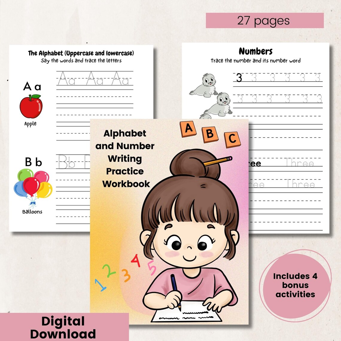 Cahier De Tracé Lettre Et Chiffre Maternelle & 1re Année Fiche D ...