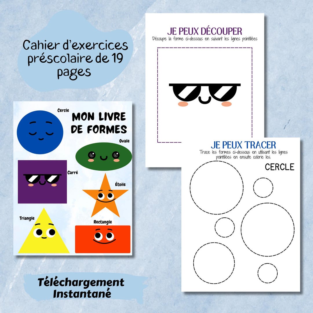 Cahier D'exercice Préscolaire De Forme 2D Page D'activité Motricité ...