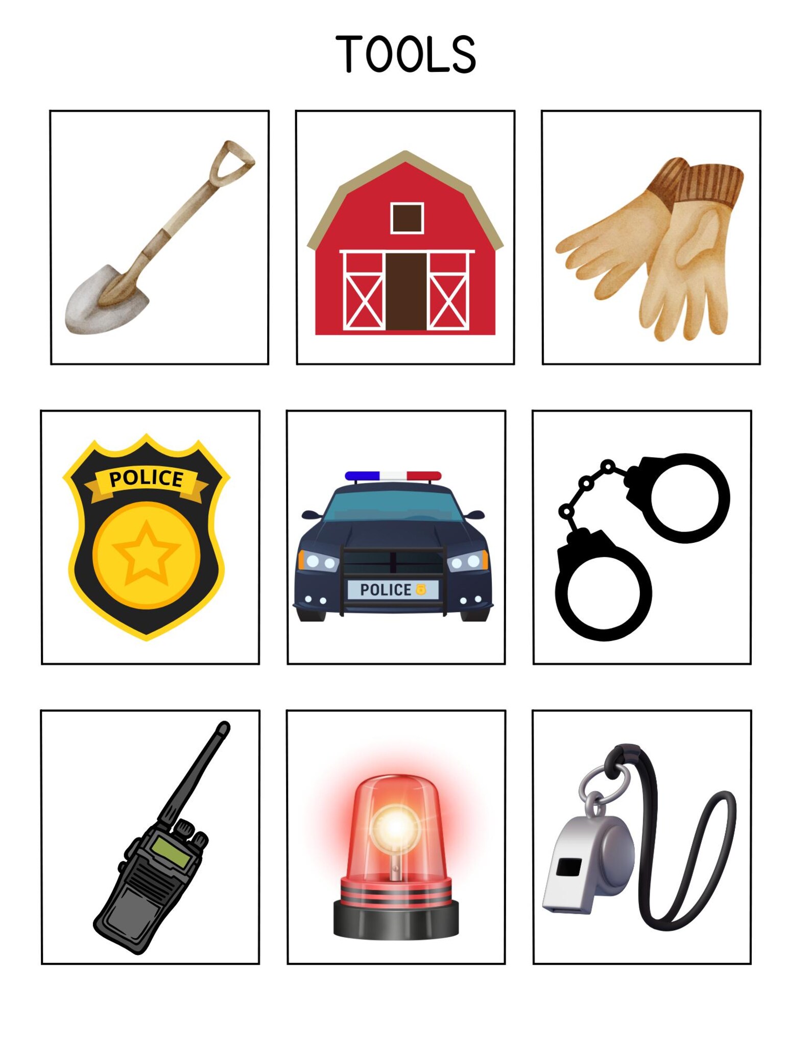 Community Helper Sorting Mat Preschool Occupation Matching (PDF ...