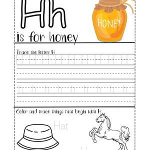Phonetic Alphabet Workbook for Kindergarten Traceable Letter Page 1st ...