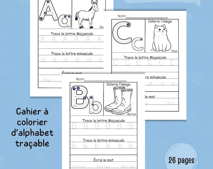 Alphabet Coloring Pages in French, Coloring Pages for Kindergarten ...
