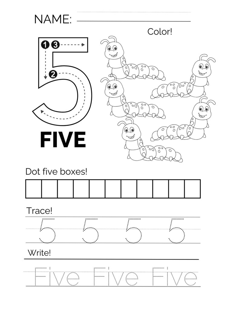 Number Tracing Workbook 1 - 10 Kindergarten Printable Math Worksheet ...