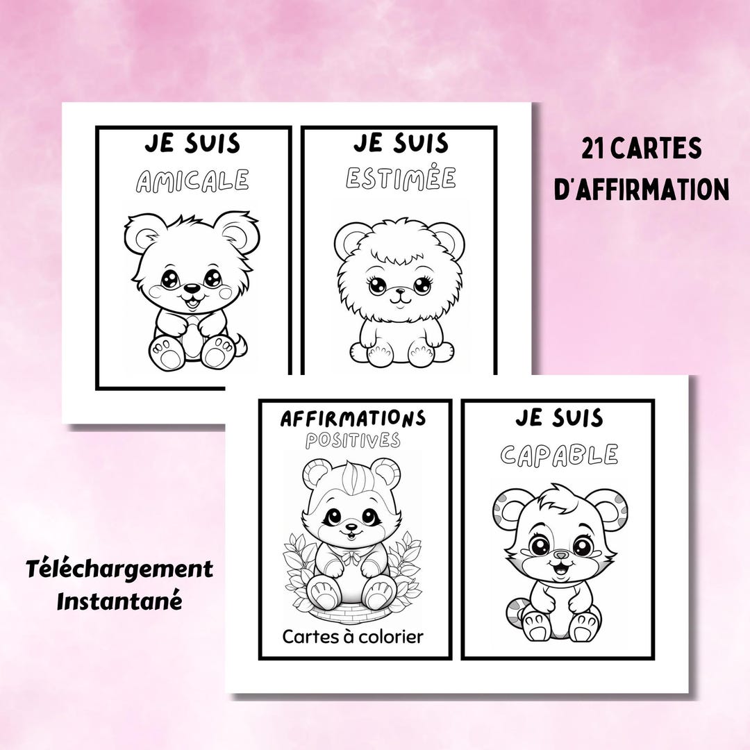 Cartes D'affirmation Positive Pour Enfant Activité Pleine Conscience ...