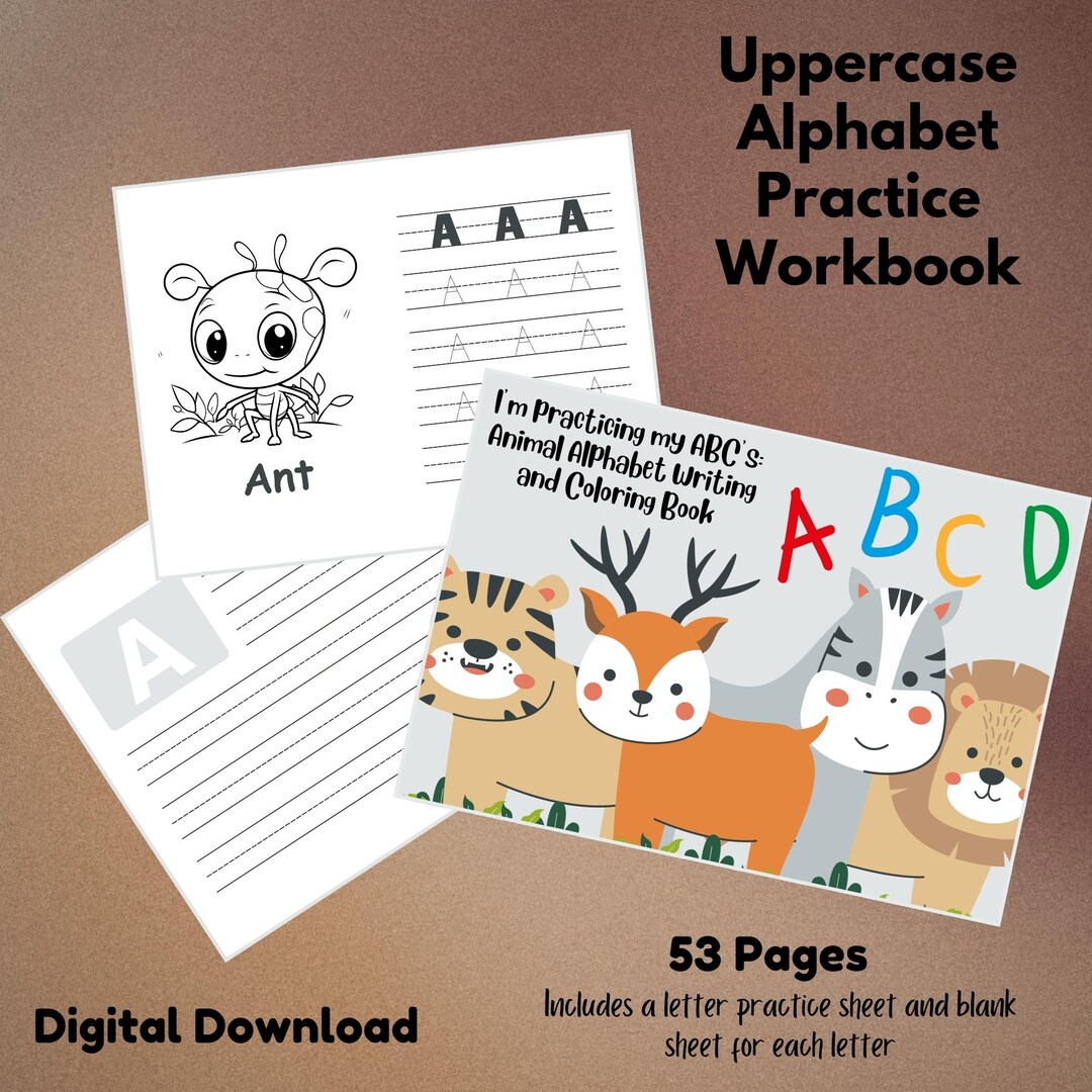 Kindergarten Alphabet Writing Worksheet Printable 1st Grade Calligraphy ...