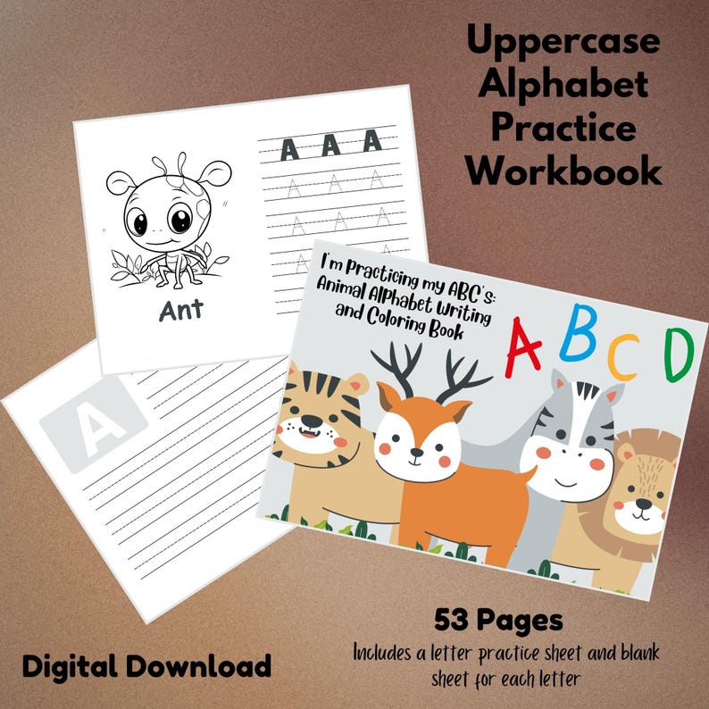 Kindergarten Alphabet Writing Worksheet Printable 1st Grade Calligraphy ...