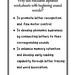 Phonetic Alphabet Workbook for Kindergarten Traceable Letter Page 1st ...
