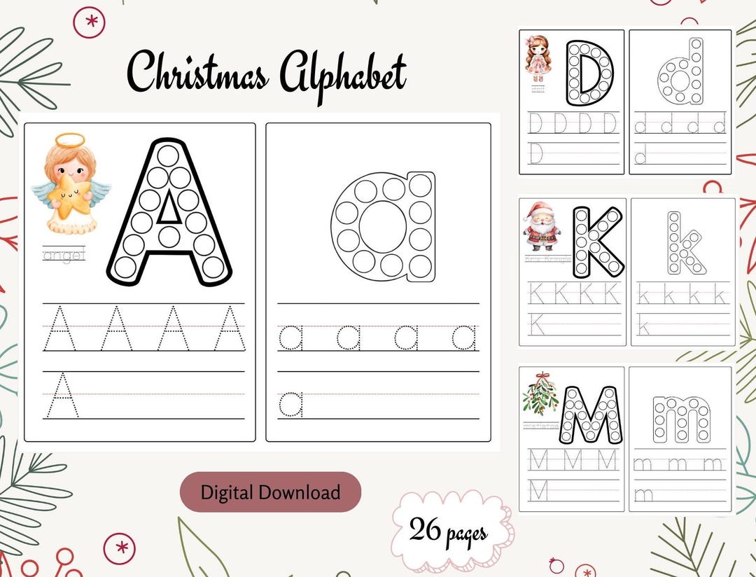 Christmas Alphabet Printable Alphabet Activities Learning Games for ...