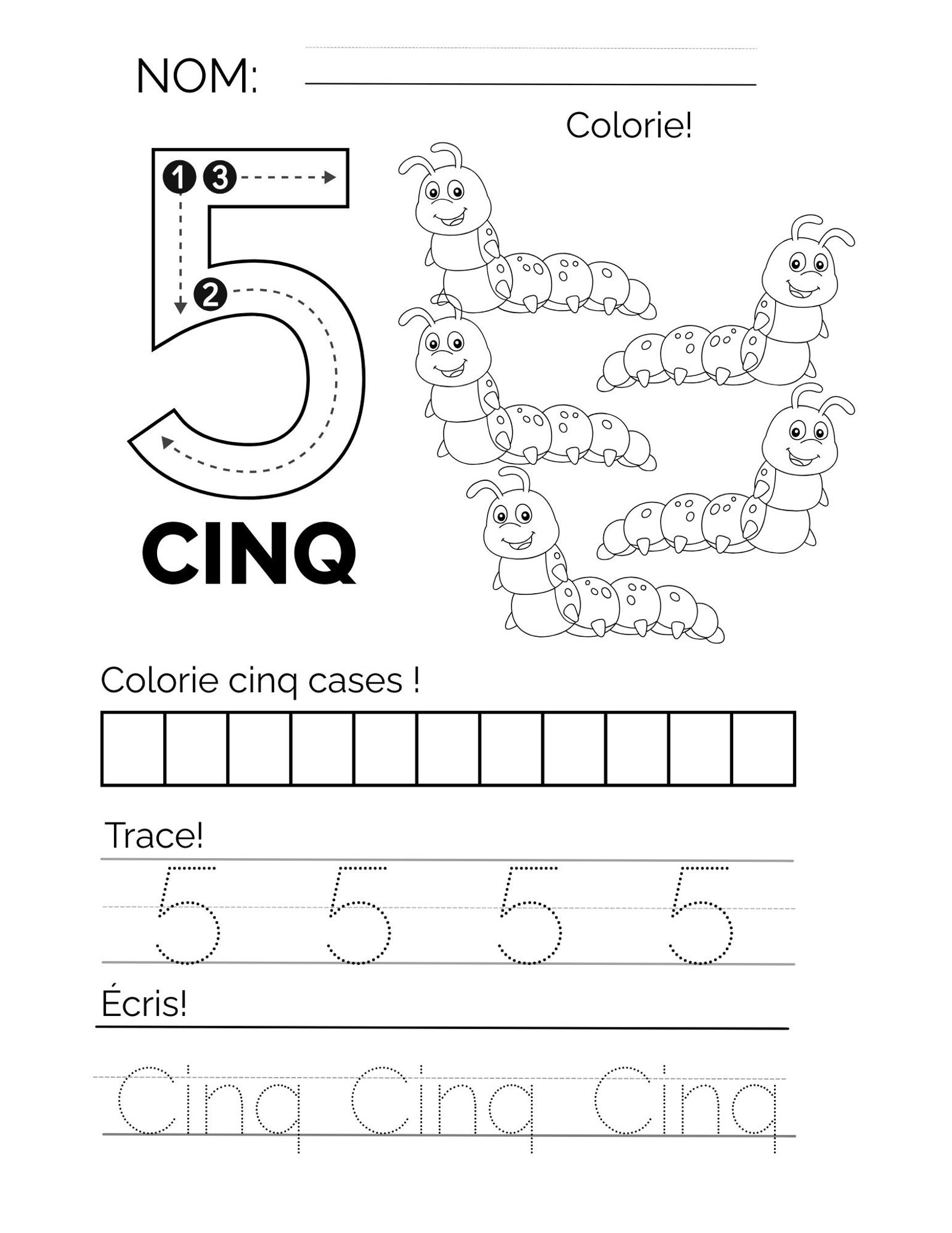 Cahier D'écriture De Chiffre Enfant Préscolaire Page De Traçage Pour ...