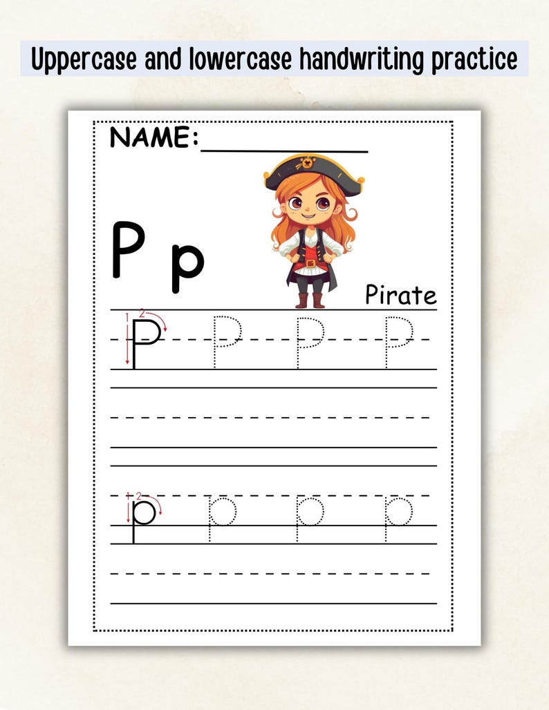 Traceable Preschool Alphabet Workbook Kindergarten Handwriting ...