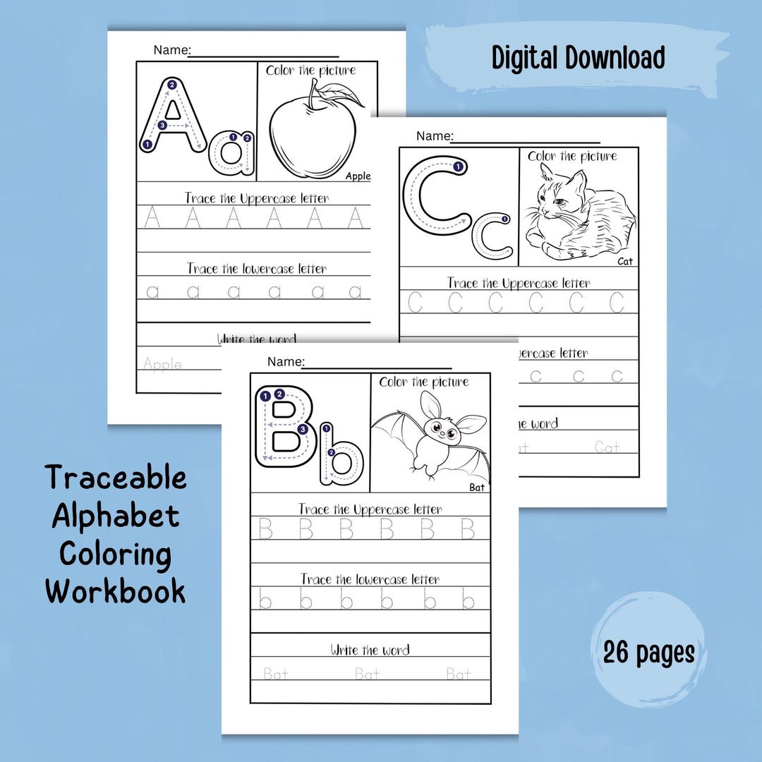 Preschool Phonic Alphabet Coloring Worksheet Kindergarten Digital ...