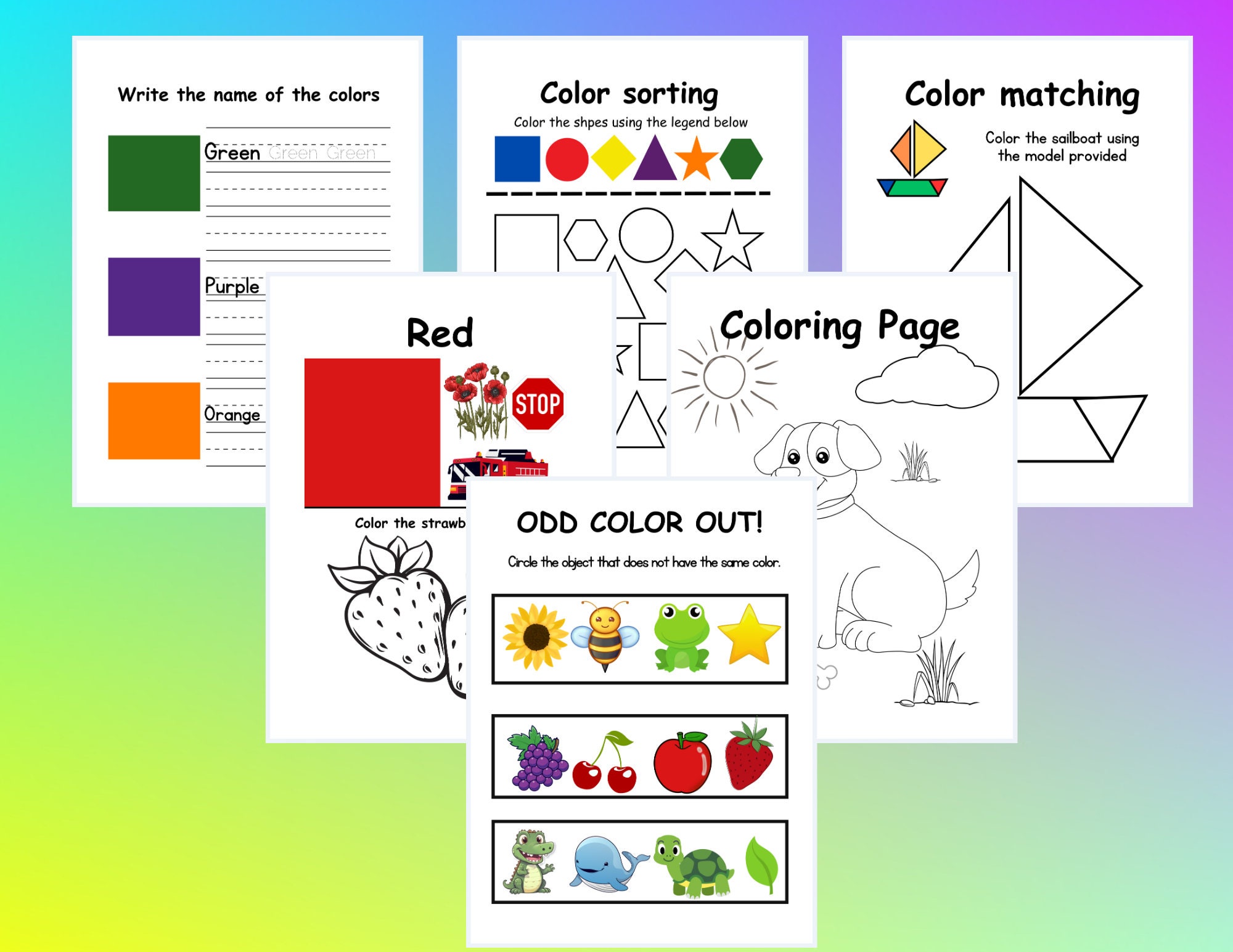 Printable Colors Workbook. - Etsy