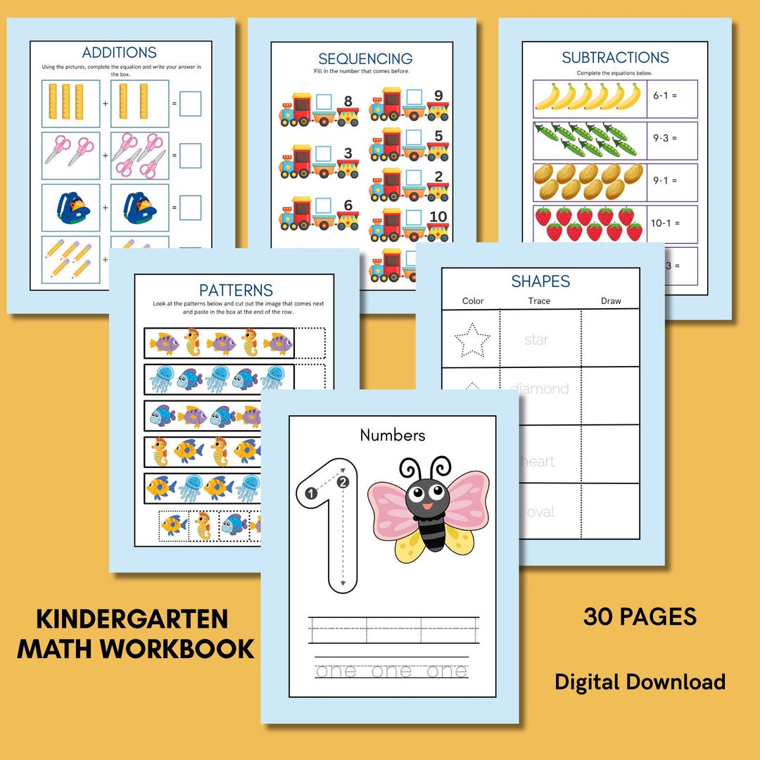 Preschool Math Workbook Printable Number Tracing 1–10 Worksheet ...