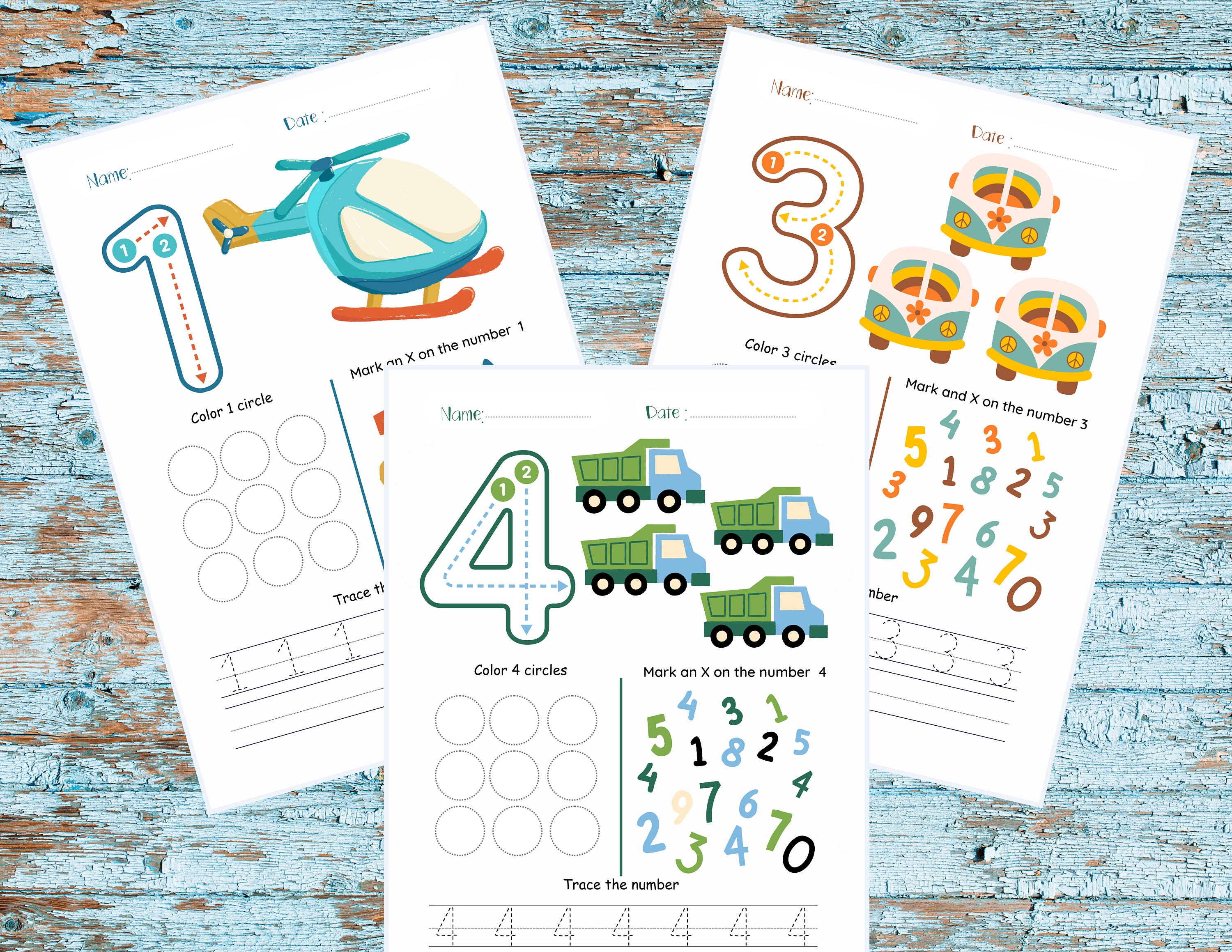 Printable Numbers of Day/week, 1-10 Worksheets for Daycare, Homeschool ...
