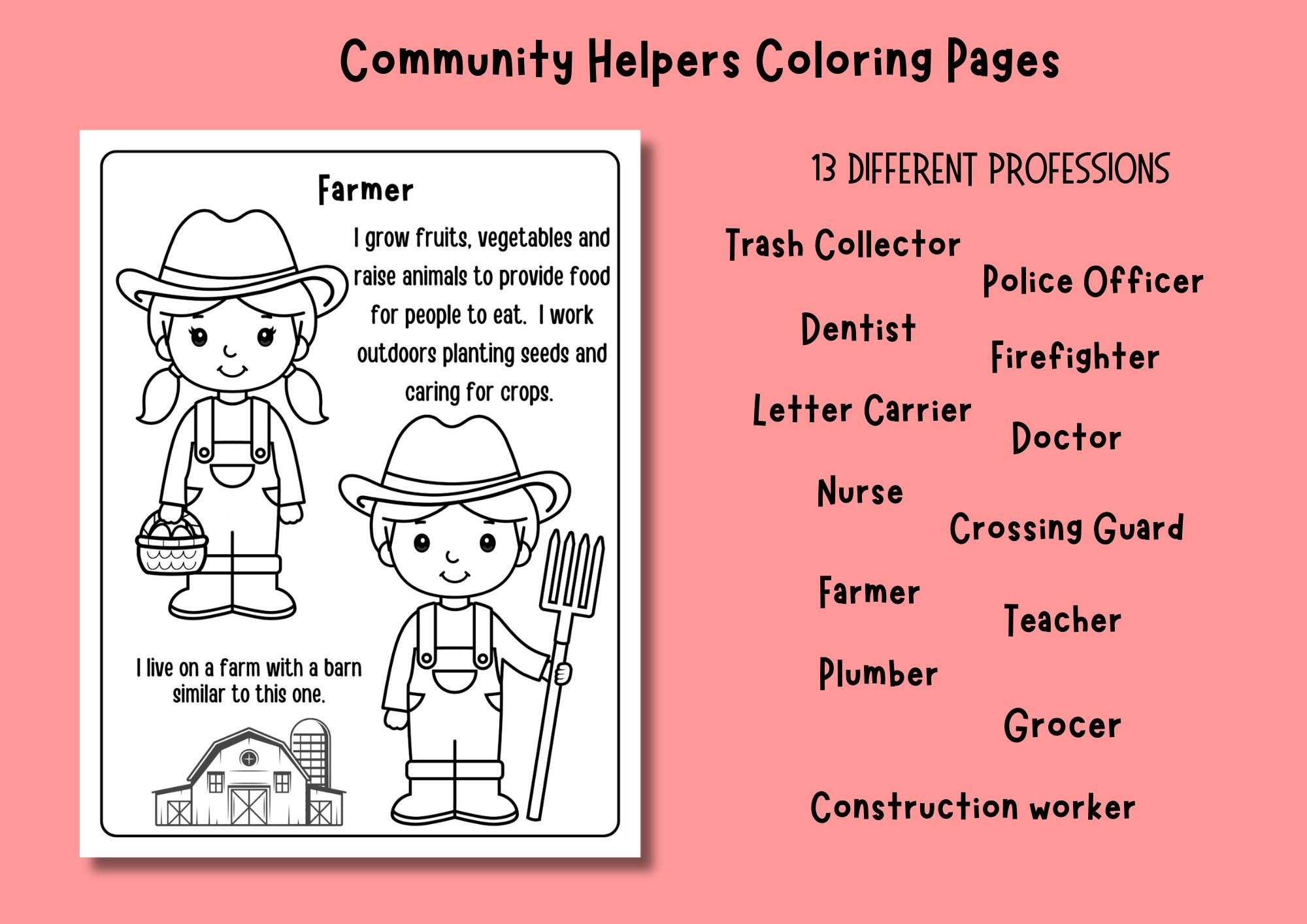 Community Helper Workbook Kindergarten & Grade 1 Job and Profession ...
